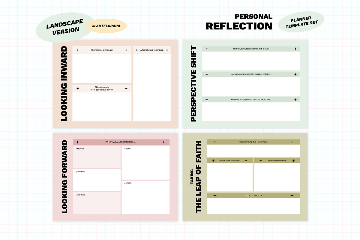 Personal Reflection & Planner Set | Creative Market