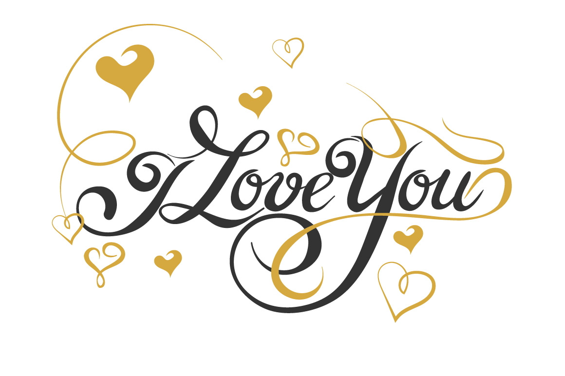 Love You, Lettering Design, a Script Font by kio