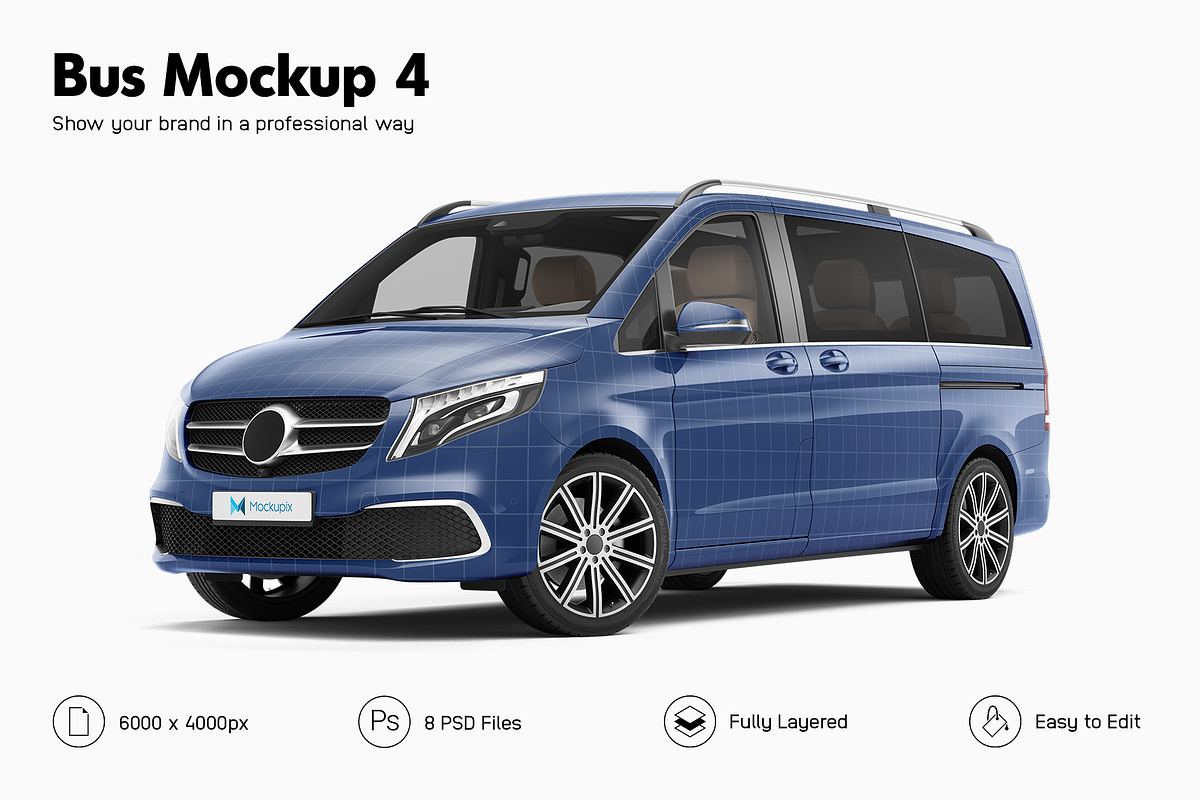 Mercedes V Class Bus Mockup