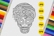 Day of the Dead, Sugar Skull, an Illustration by Nataliia Toporovska