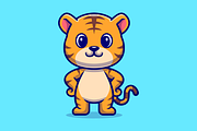 Cute Tiger Standing Cartoon, an Animal Illustration by Catalyst Labs