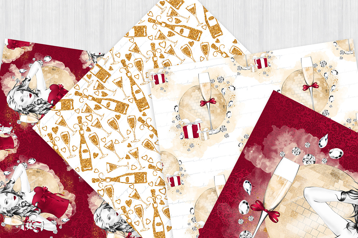 Party Fashion Girl Paper Pack, a Pattern Graphic by Frou Fou Craft