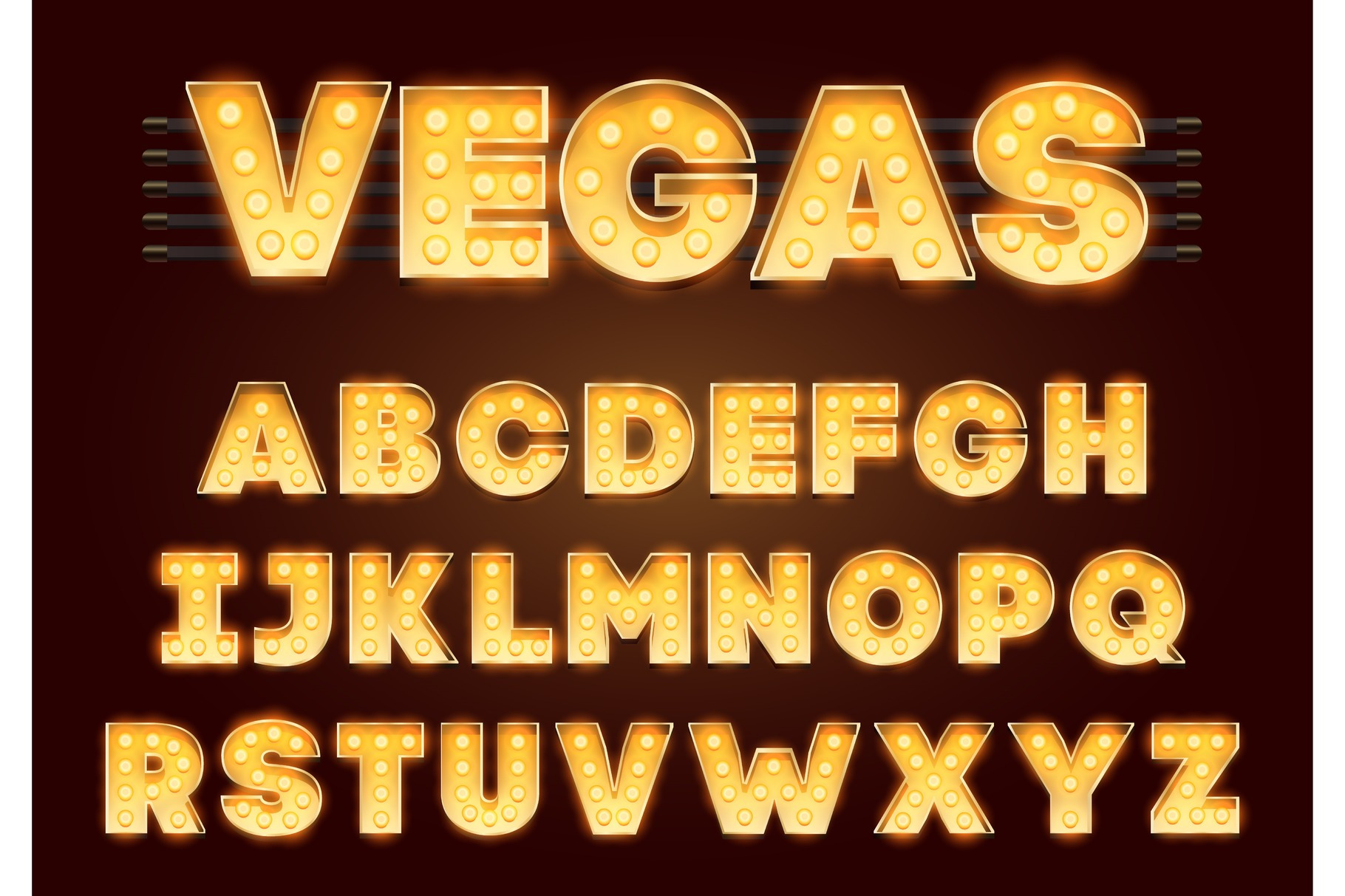 Font with lamps. Gold Light, a Texture Graphic by Arthur Balitskiy ...