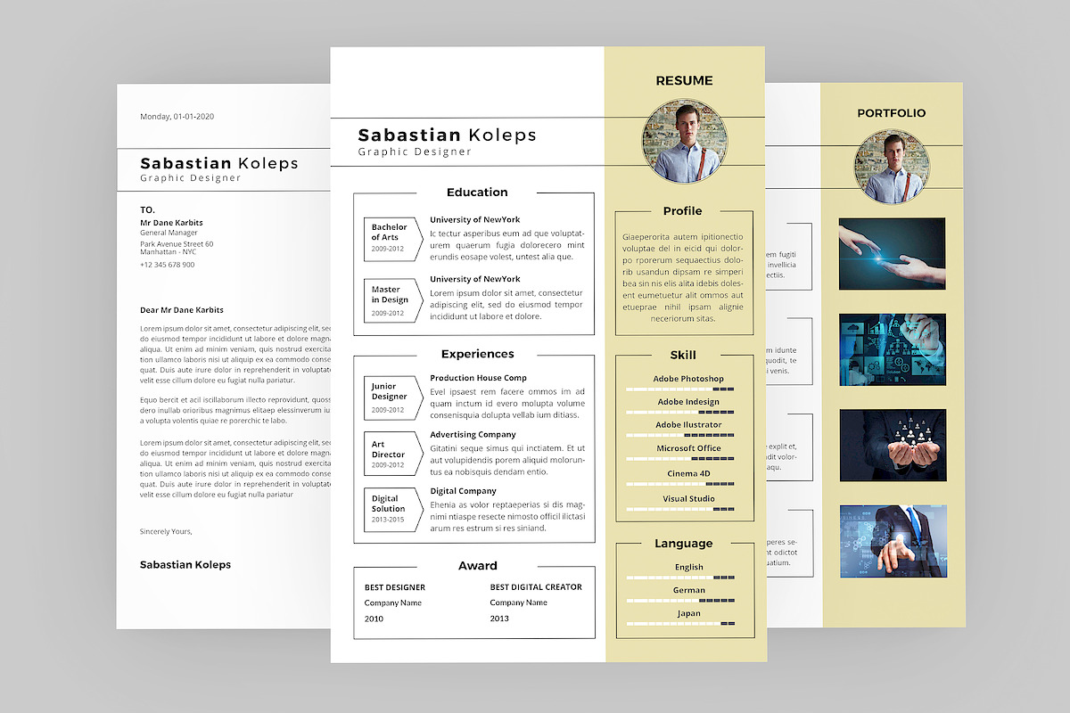 CV Man Resume Designer, a Resume Template by AQR Studio | Creative Market