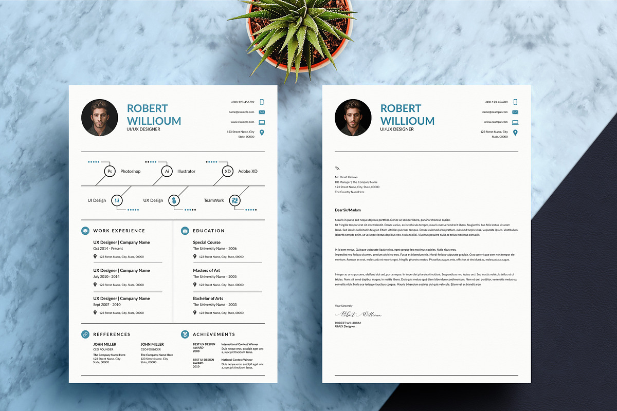 10 Resume & Cover-letter Bundle, a Resume Template by SmmrDesign