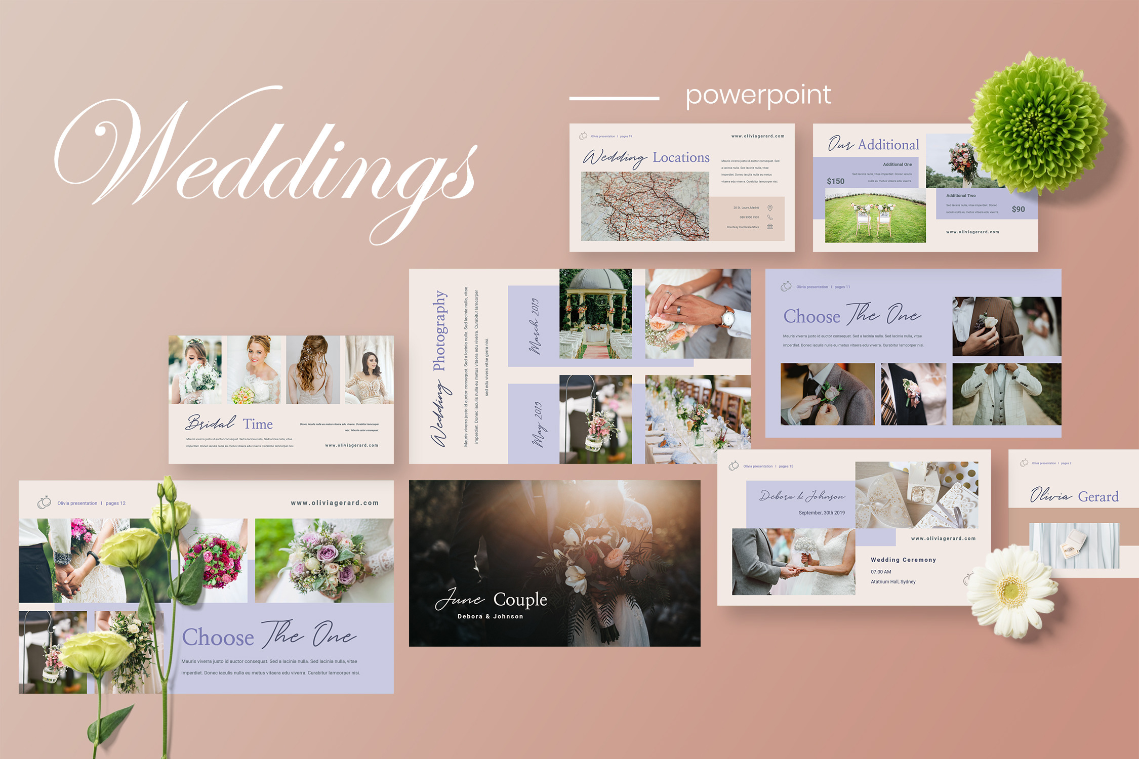 Olivia - Wedding Planner Powerpoint, a Presentation Template by TMint ...