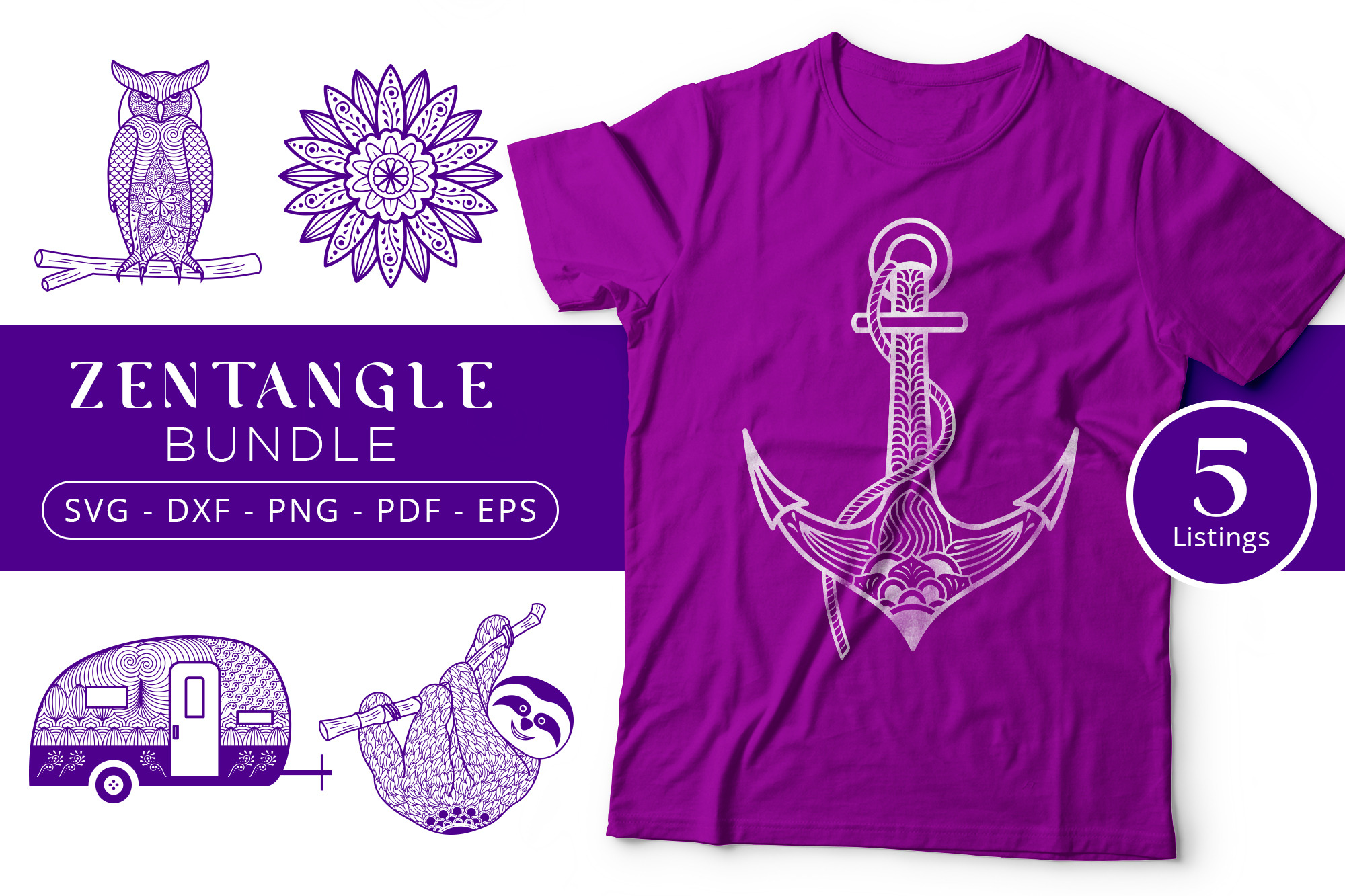 Zentangles SVG Bundle, a Graphic by CraftlabSVG