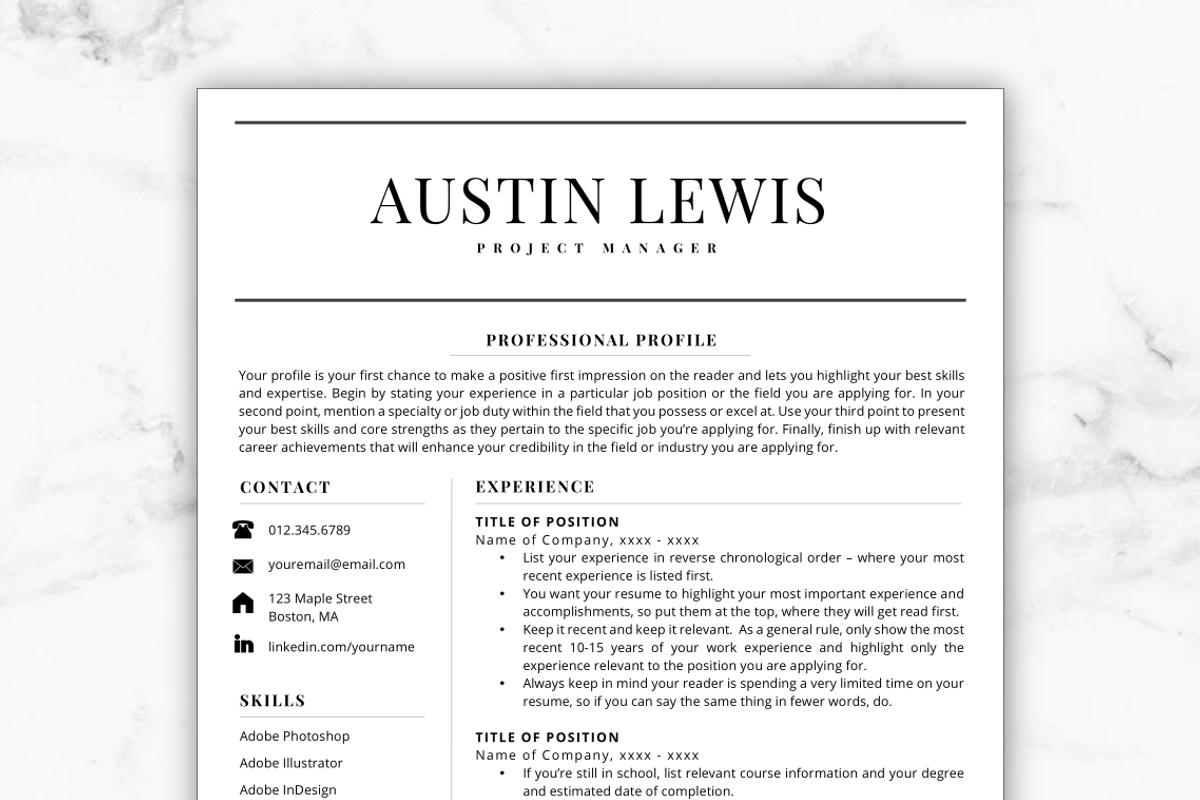 Resume/CV - Austin, a Resume Template by Resume Template Studio