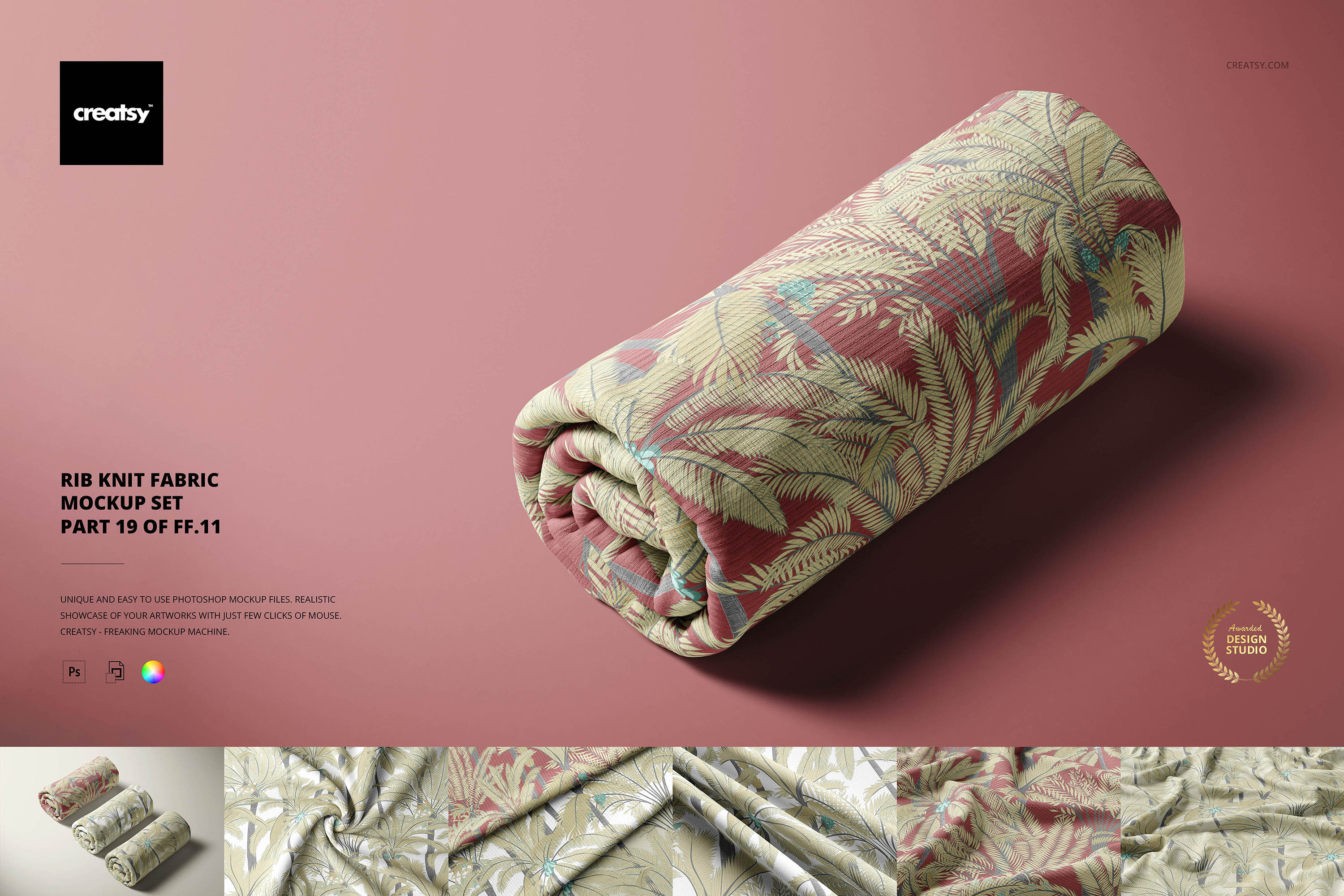 Rib Knit Fabric Mockup Set, a Product Mockup by creatsy5