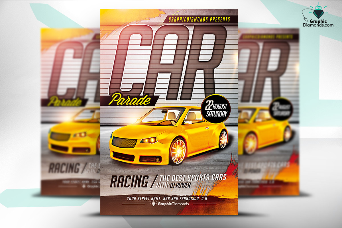 Car Parade Flyer PSD, a Flyer Template by GraphicDiamonds | Creative Market