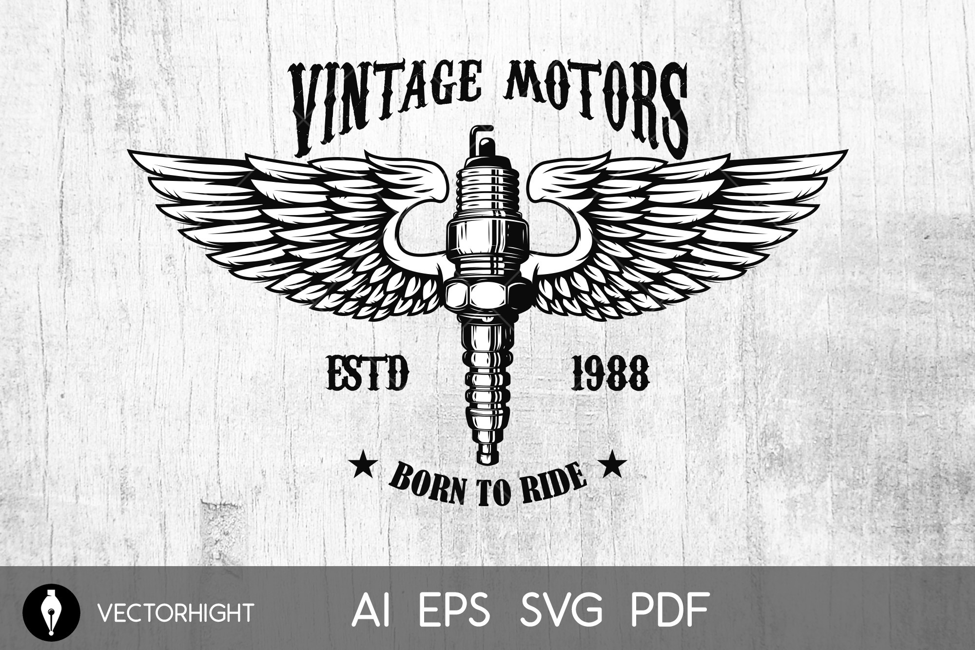 Winged motorcycle spark plug. Design, an Object Graphic by Vectorhight ...