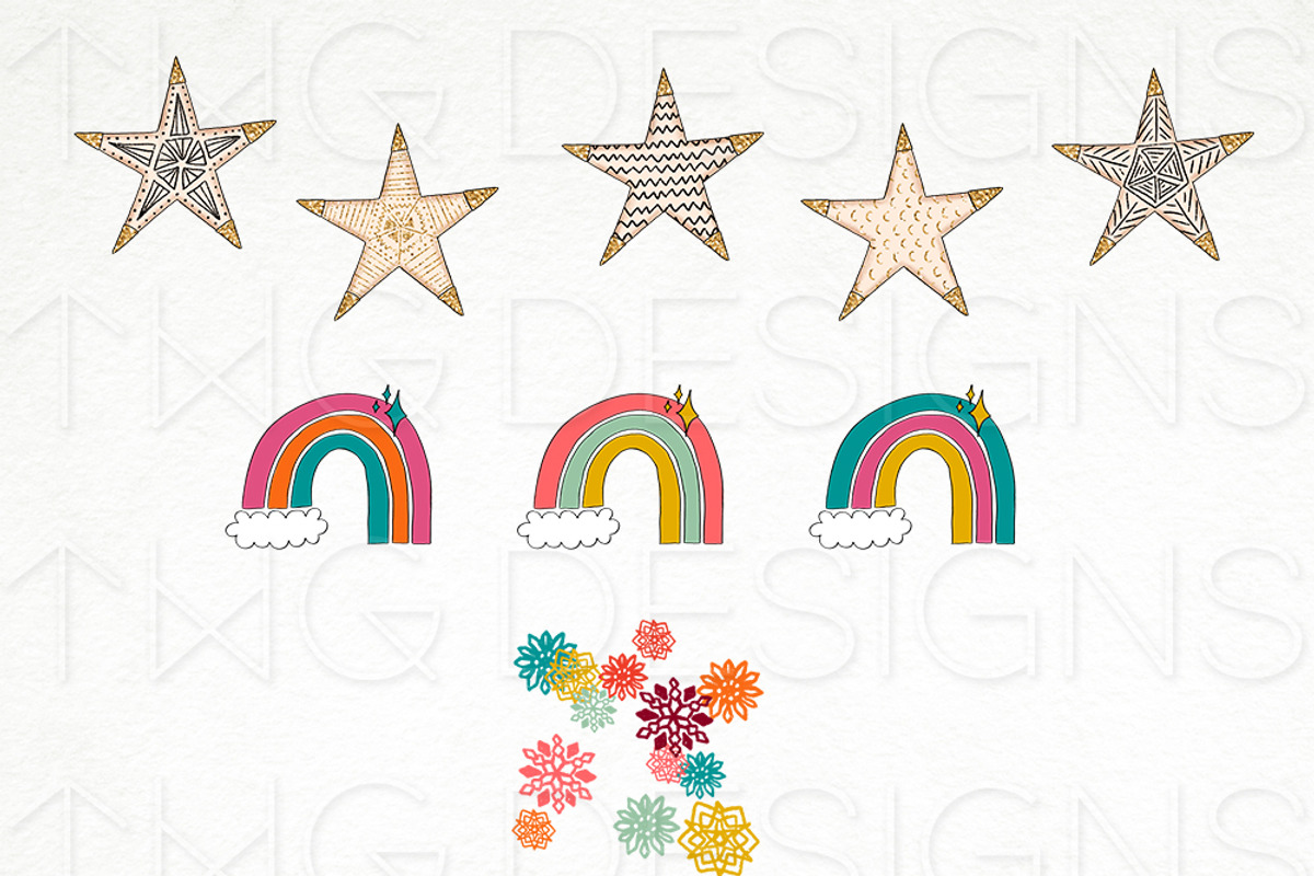 Pink Boho Holiday Clip Art Bundle, an Illustration by TWG Designs
