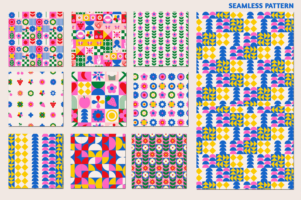 Bright Geometric Pattern & Shapes, an Object Graphic by Essentially Nomadic