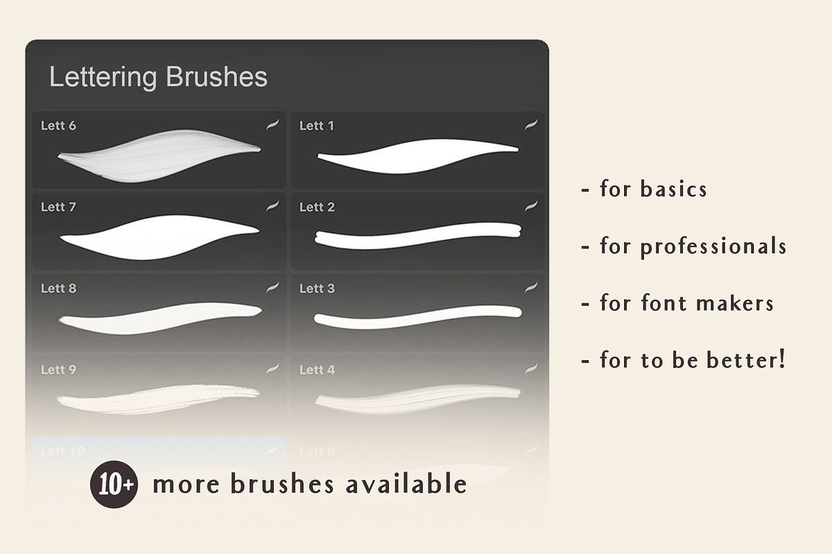Procreate Lettering Brushes, a Brush Add-On by Nurmiftah