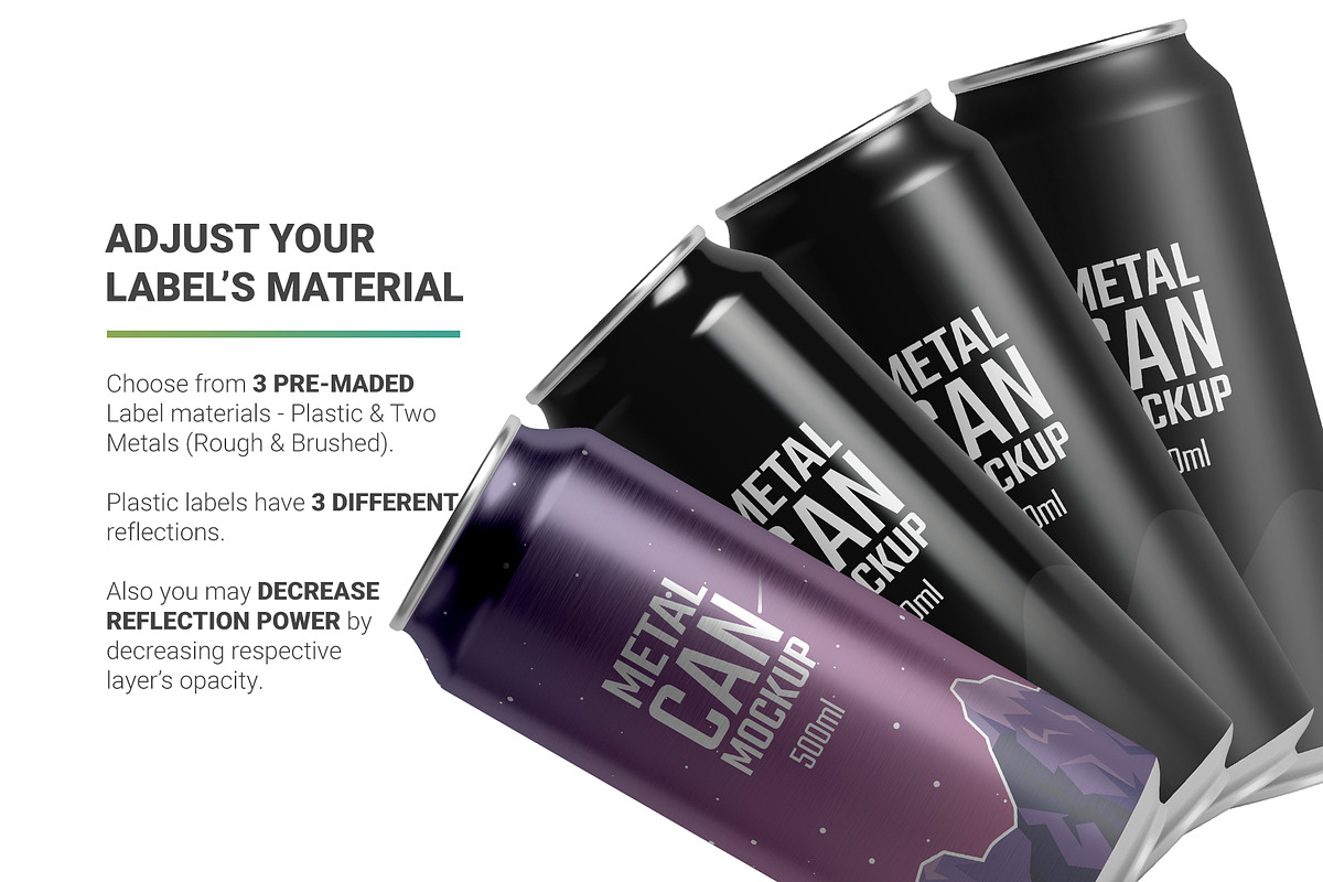 500ml Classic Can Mockup, a Packaging Mockup by AY Mock-Ups