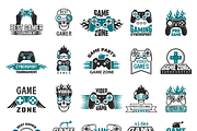 Video game labels. Gaming console cy | Background Graphics ~ Creative ...