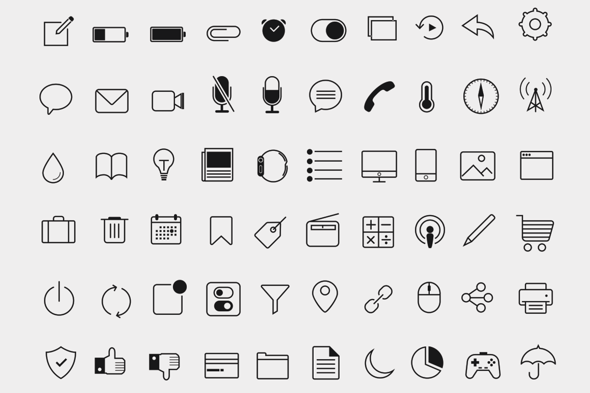 130 iOS Line Icons, an Outline Icon by Creative VIP