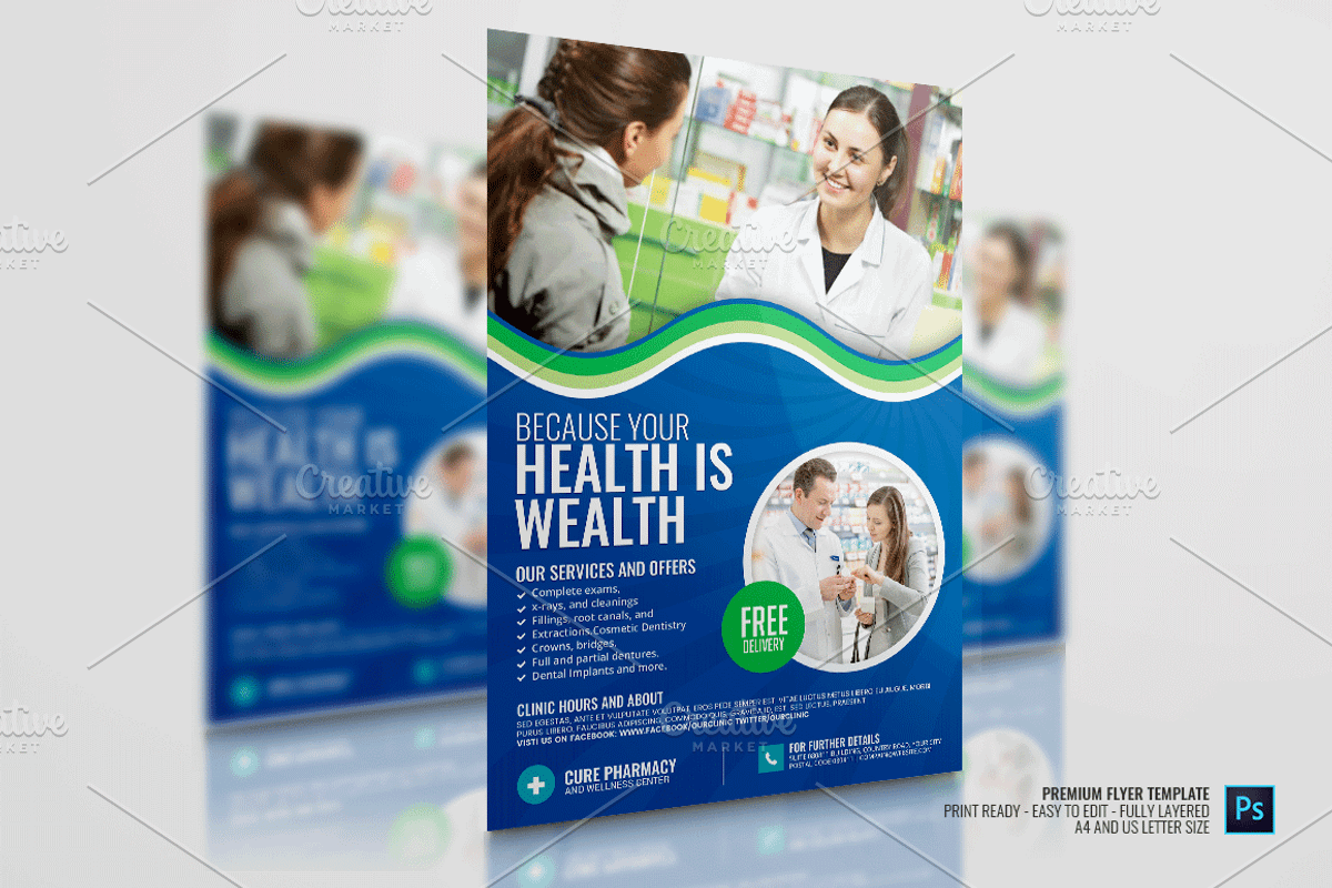 Pharmaceutical Services Flyer, a Flyer Template by PSDPixel