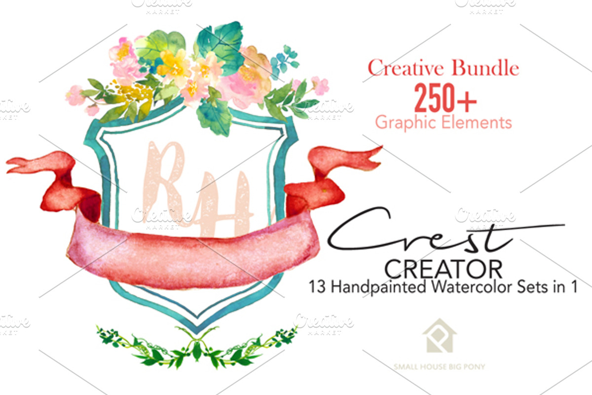Crest Creator - Creative Bundle Set, an Illustration by SmallHouseBigPony
