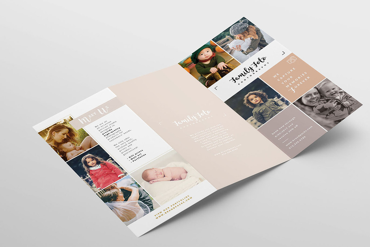 Family Photographer Trifold Brochure, a Brochure Template by BrandPacks
