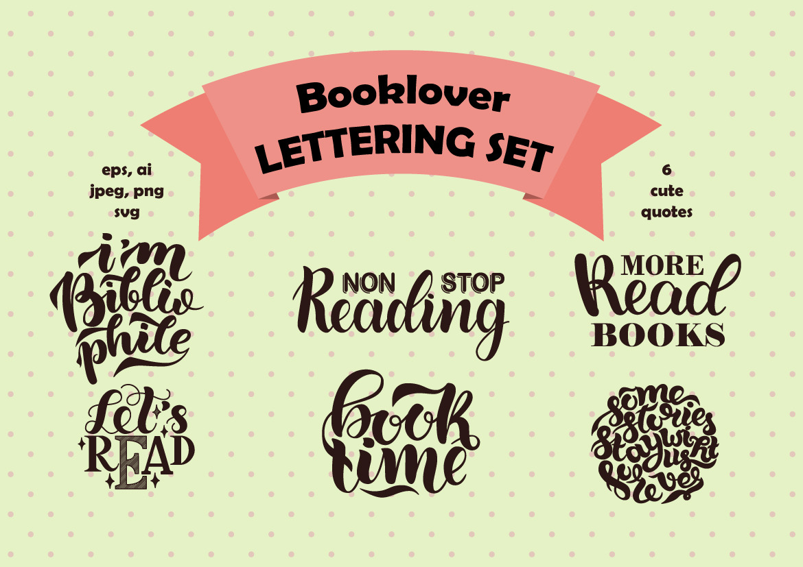 Cute collection of book lettering., an Illustration by AveNa