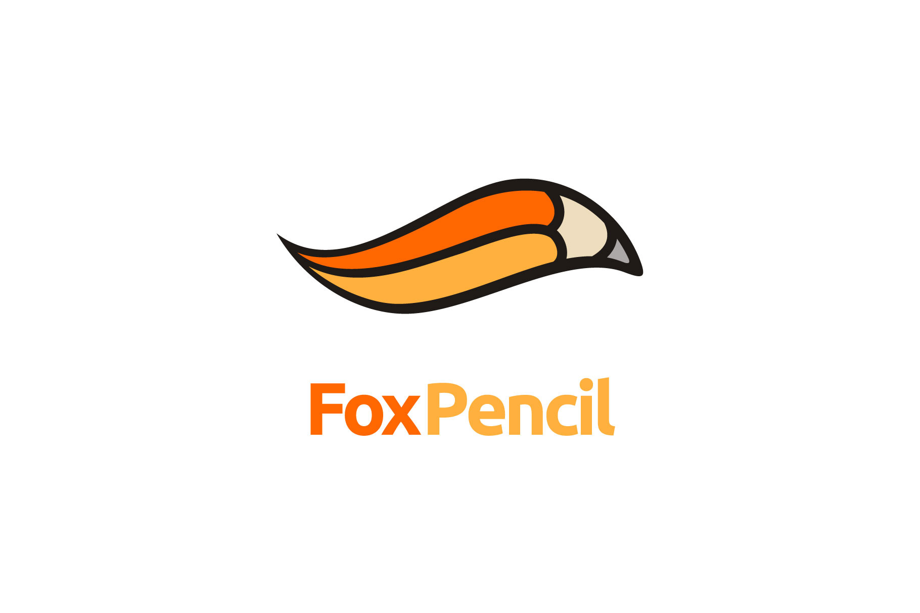 Cute Fox Tail and Pencil logo design, a Branding & Logo Template by ...