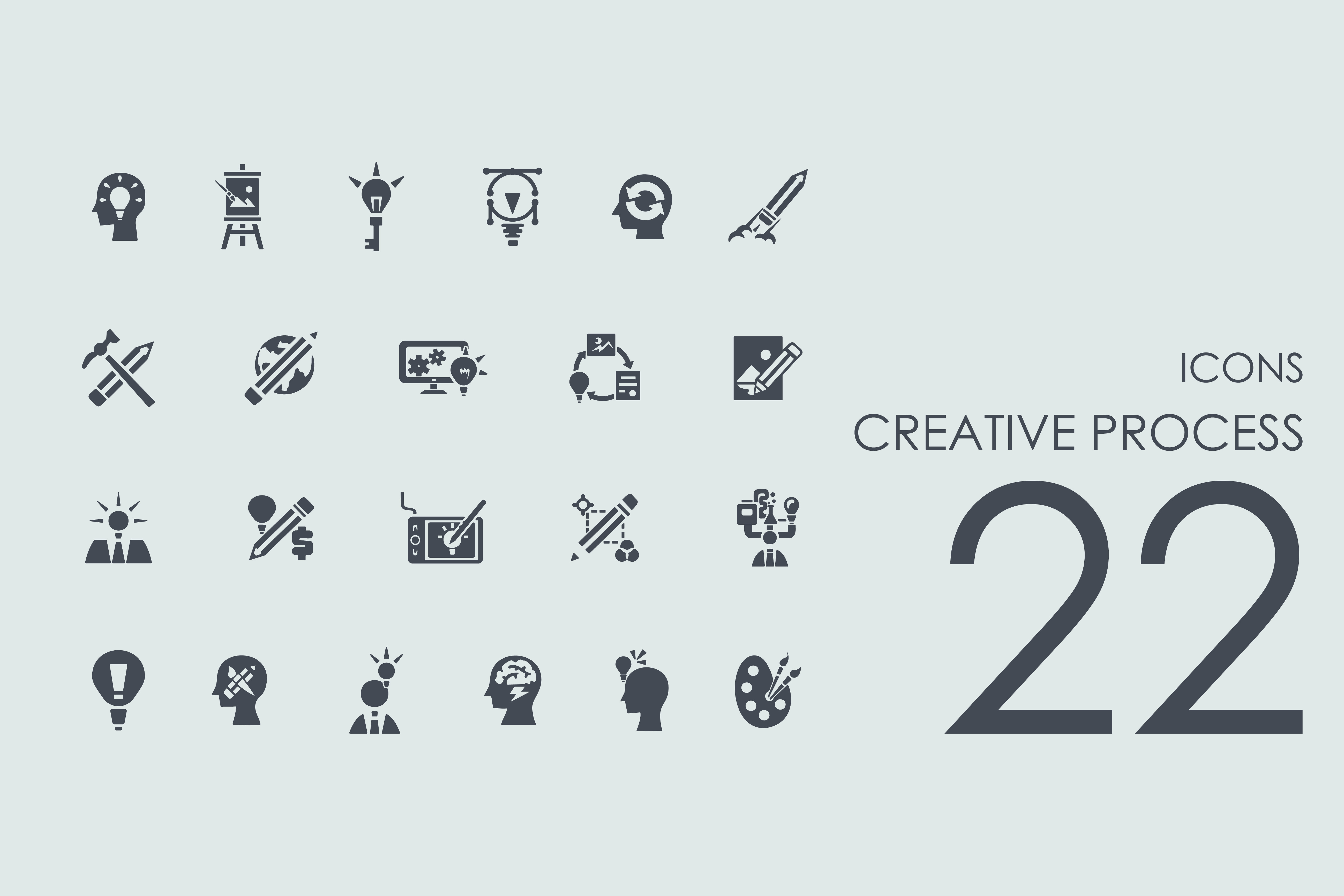 22 Creative Process icons, an Icon by Palau