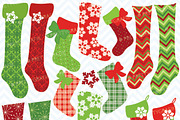 Christmas stockings clipart, an Illustration by PrettyBundles