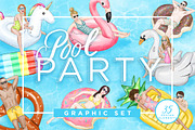 Pool Party Graphic Kit, an Illustration by Relish Designs