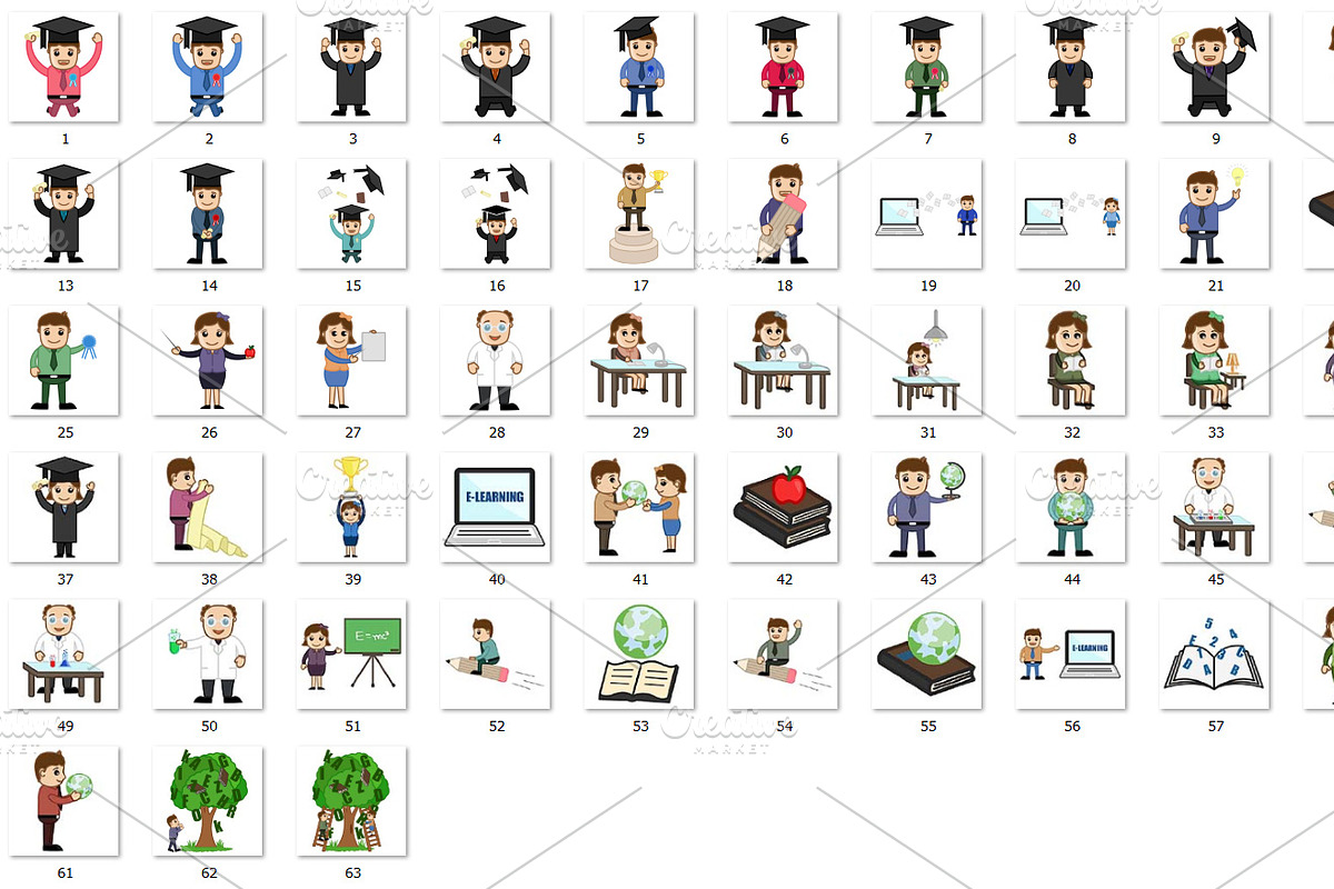 60+ Education Cartoons Characters, an Education Illustration by ...