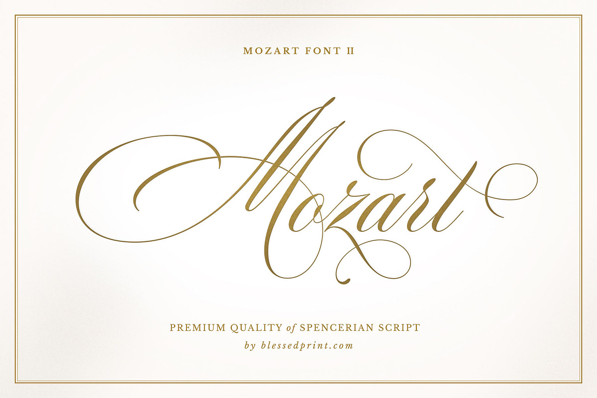 Mozart II - Basic Version, a Script Font by Blessed Print