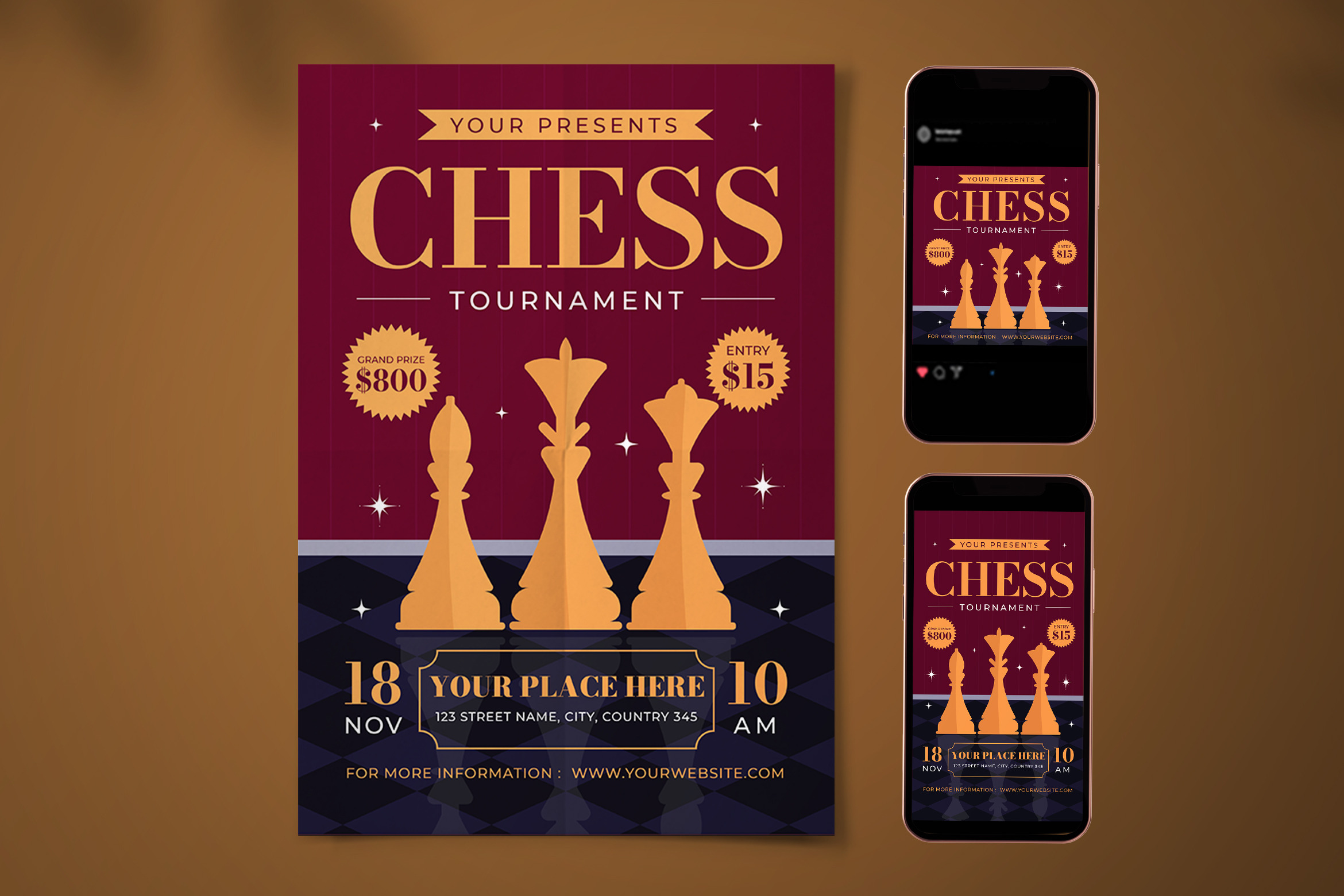 Chess Tournament Flyer Set