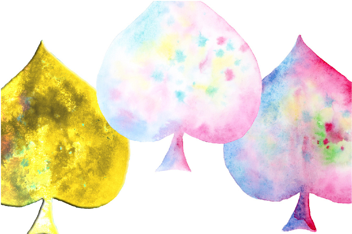 Watercolor Playing Cards, an Illustration by Corner Croft