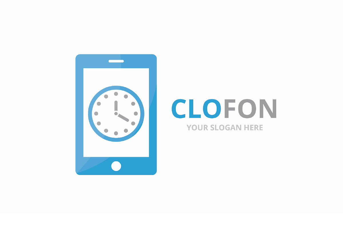 Vector clock and phone logo, a Branding & Logo Template by GraphiShop