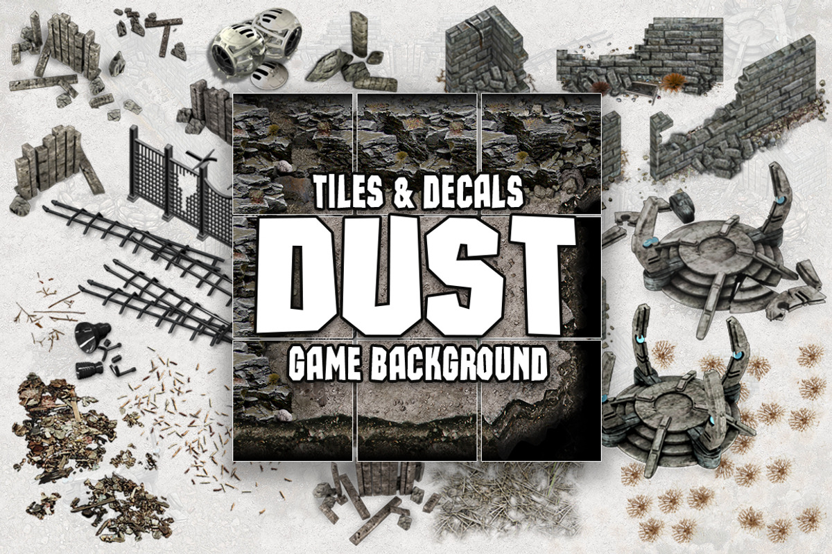 DUST 2D MAP TILES AND DECALS, an Object Graphic by Beatheart Creative ...