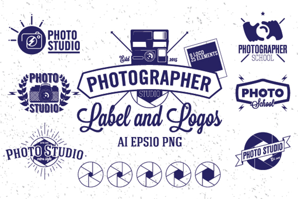 Photography Label and Logos, a Branding & Logo Template by MaximGertsen