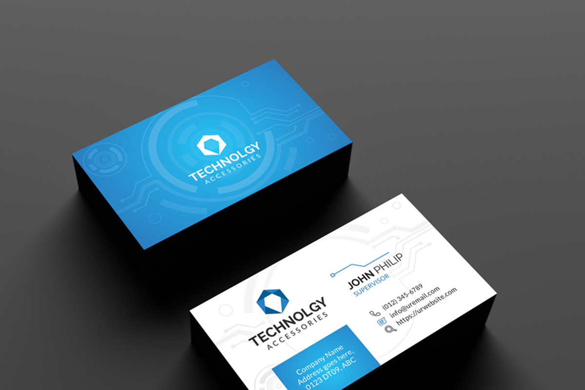 Technology Business Card, a Business Card Template by xnorpix
