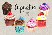 Watercolor Cupcakes Clip Art Set, an Object Graphic by Tati Bordiu