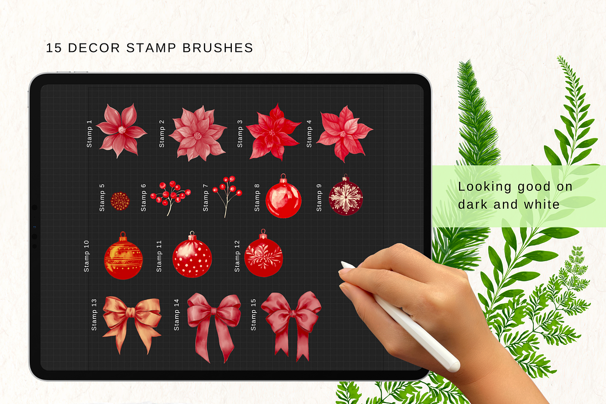 Christmas Procreate Brushes Bundle, a Brush Add-On by Red Ink