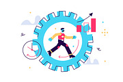 Productivity vector illustration, a Person Illustration by marcovector