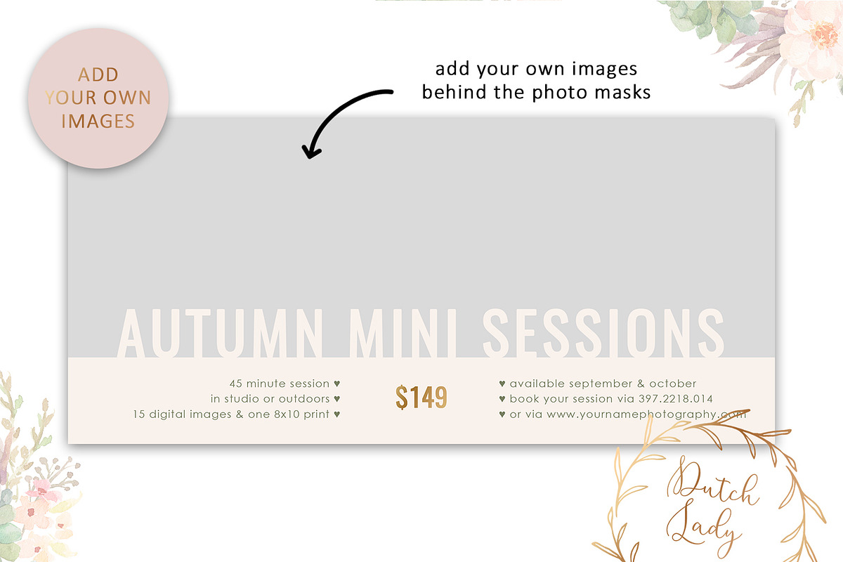 PSD Photo Session Card Template #68, a Card Template by The Dutch Lady ...