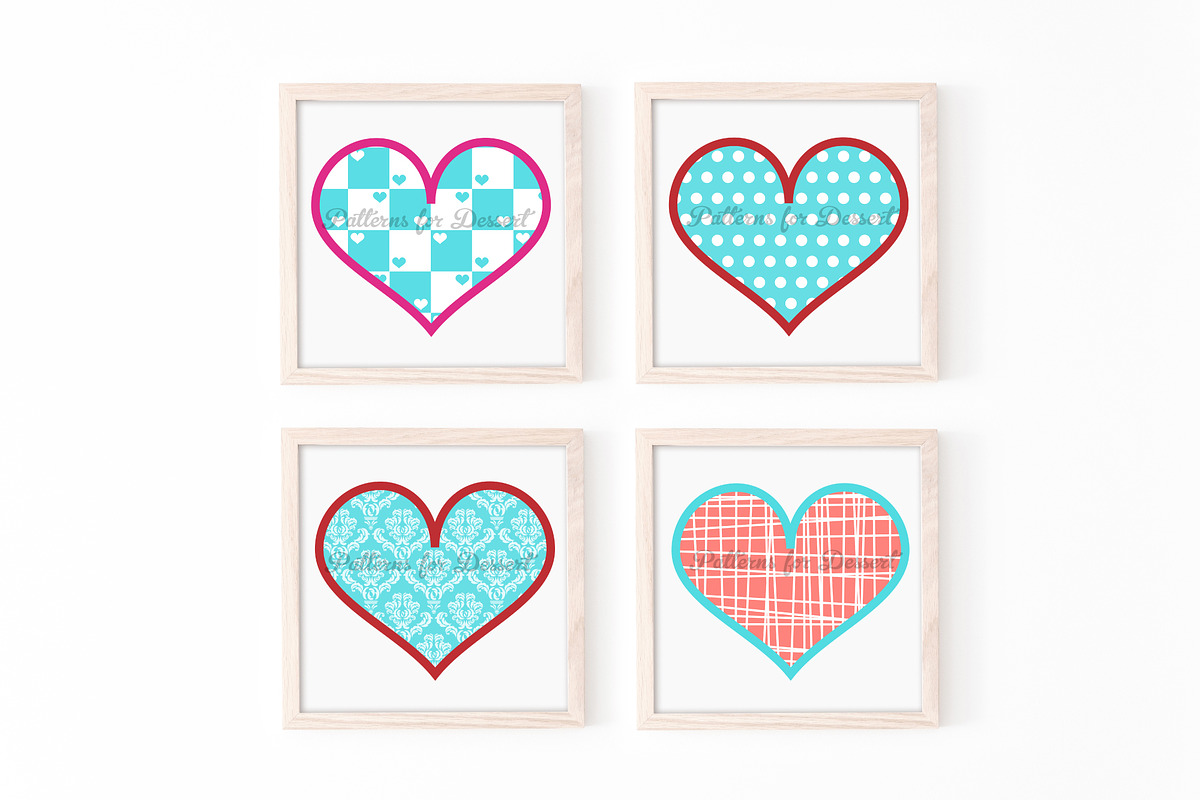 Pattern Heart Clip Art, an Object Graphic by Patterns for Dessert