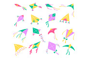 Flying kites. Different shapes | Graphic Objects ~ Creative Market