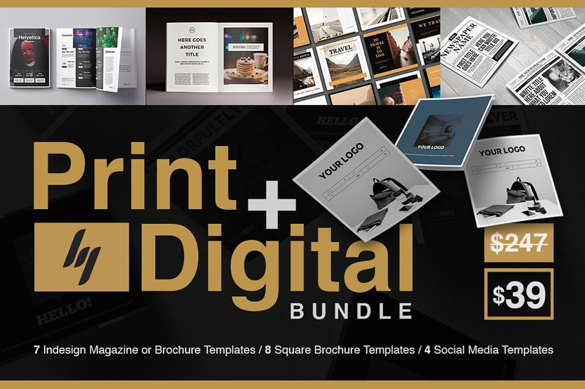 Print and Digital Bundle, a Templates & Theme by Luuqas Design