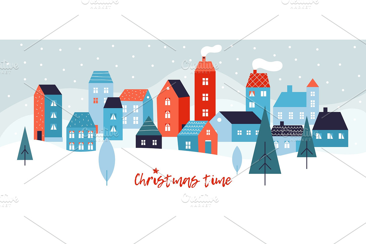 Winter simple landscape. Snowy, a Background Graphic by Valerie Bodnar