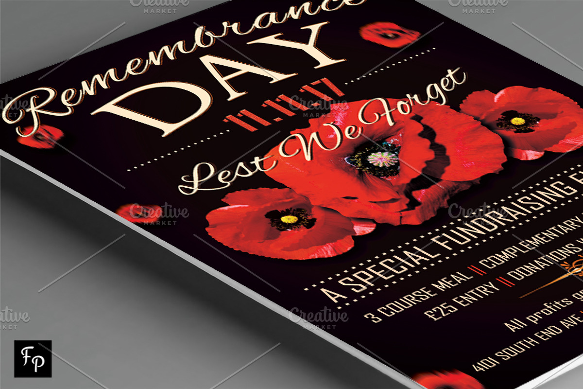 Remembrance Day Flyer, a Flyer Template by FlyerPig