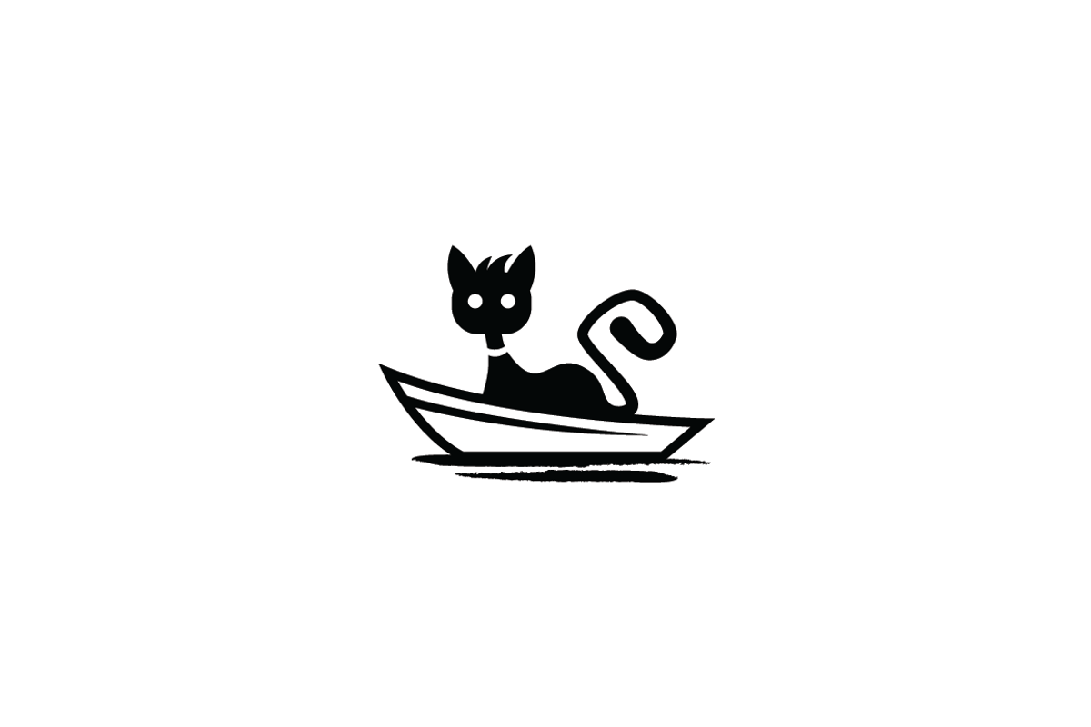 Cat on Boat Logo Template, a Branding & Logo Template by Heavtryq Design