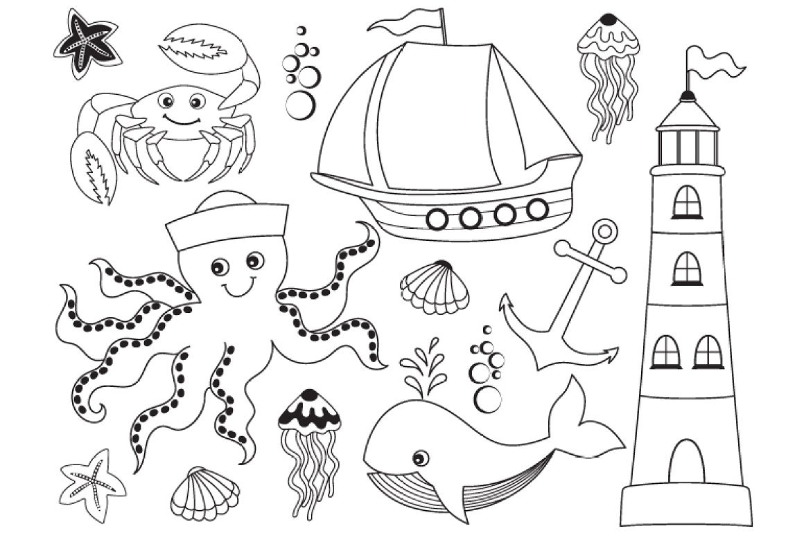 Vector Nautical Clipart, an Illustration by TheCreativeMill