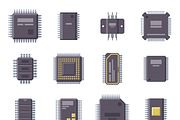 Microchip isolated vector set | Object Illustrations ~ Creative Market