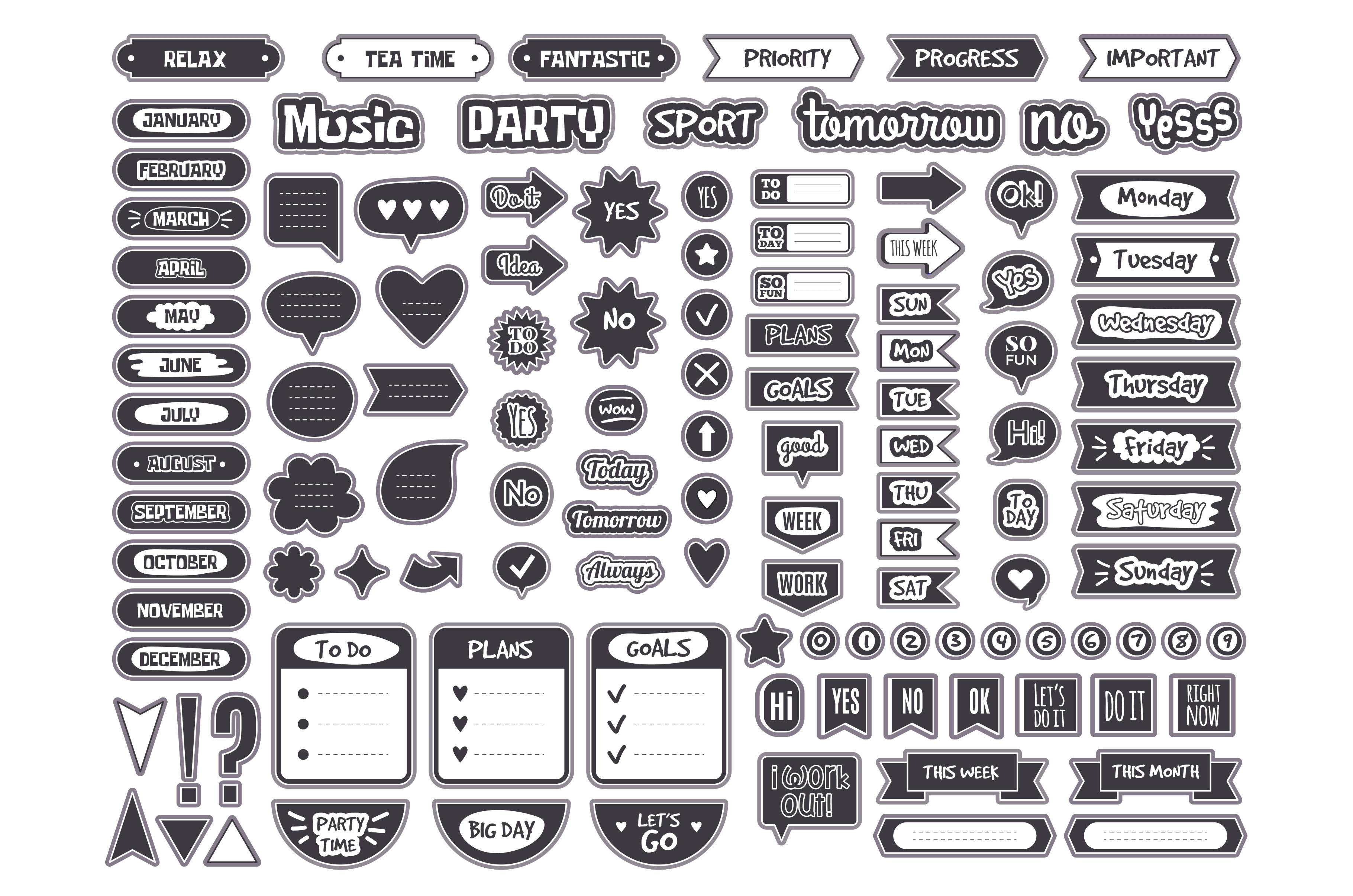 Daily notes. Black templates of, a Background Graphic by Onyx ...